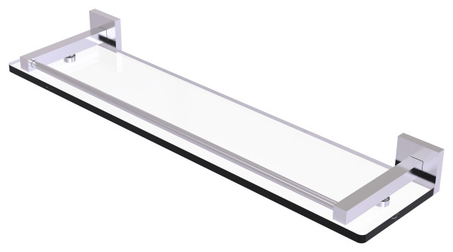 Montero Collection 16" Glass Shelf With Gallery Rail, 22 ...