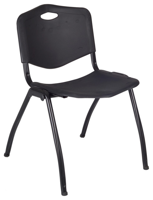 Cain 60" x 24" Training Table- Maple & 2 'M' Stack Chairs- Black ...