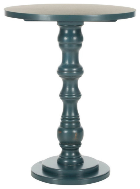 Bennett Round Top Accent Table Dark Teal - French Country - Side Tables ...