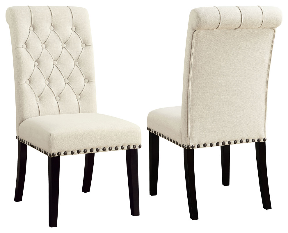 Alana Tufted Back Upholstered Side Chairs Beige, Set of 2 - Modern ...