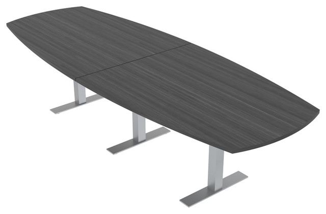 12 Person Arc Boat Modular Powered Conference Table Metal T-Bases ...