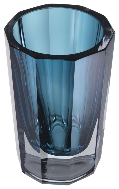 Blue Octagonal Glass Vase | Eichholtz Chavez L - Contemporary - Vases ...