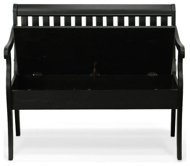 Veranda Storage Bench - Antique Black - Traditional - Accent And ...