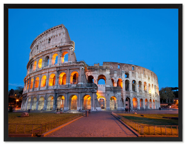 Rome Italy Landscape Photo Print on Canvas with Picture Frame, 28"x37 ...