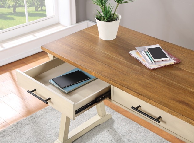 Jericho Rustic Writing Desk With Drawers - Transitional - Desks And ...