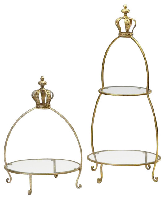 Crowned Two-Tier Stand - Contemporary - Serving Dishes And Platters ...