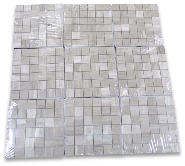 Athens Silver Cream Haisa Light Marble 2x2 Square Mosaic Tile Polished ...