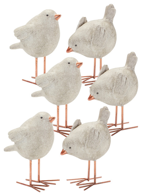 Bird Figurine, 6-Piece Set - Contemporary - Decorative Objects And ...