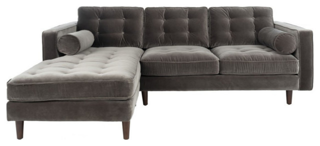 Gillian Tufted Velvet Sectional - Midcentury - Sectional Sofas - by ...