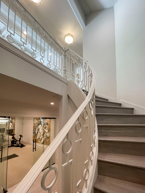 104_Curved Staircases in 18th Century French Inspired Mansion, Mclean ...