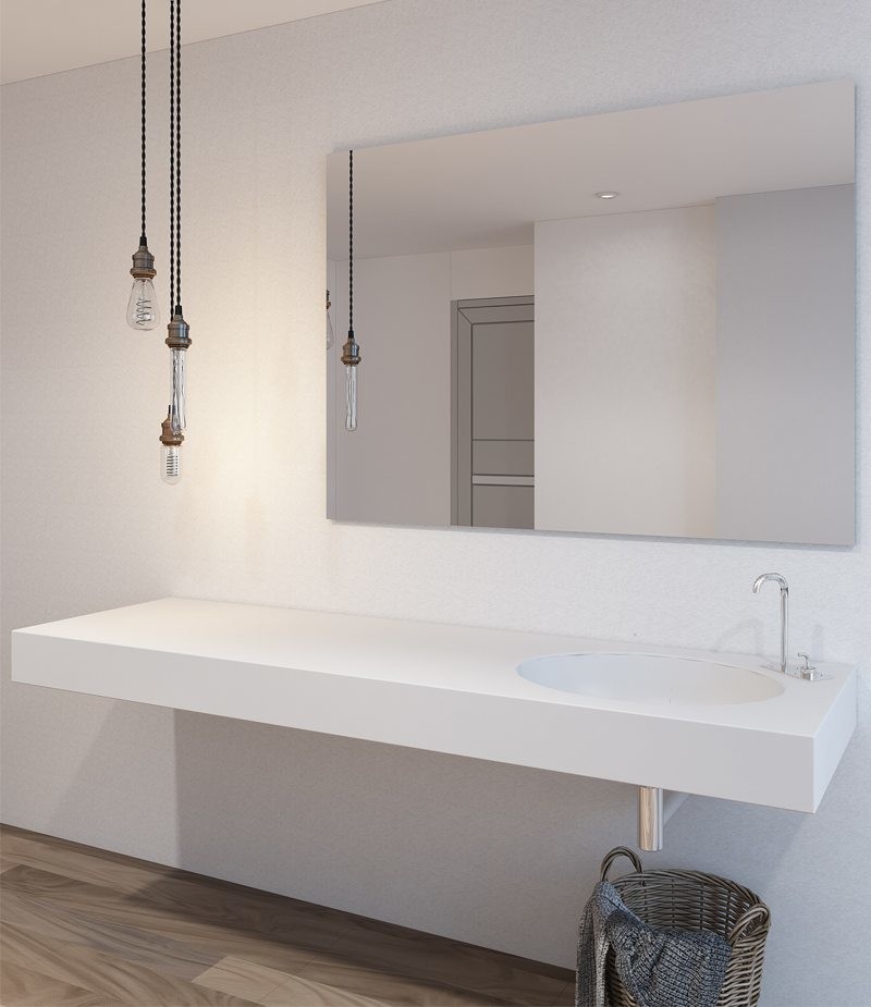 Corian® Waschtisch – View Trail 180cm mit ovalem Becken rechts - Modern ...