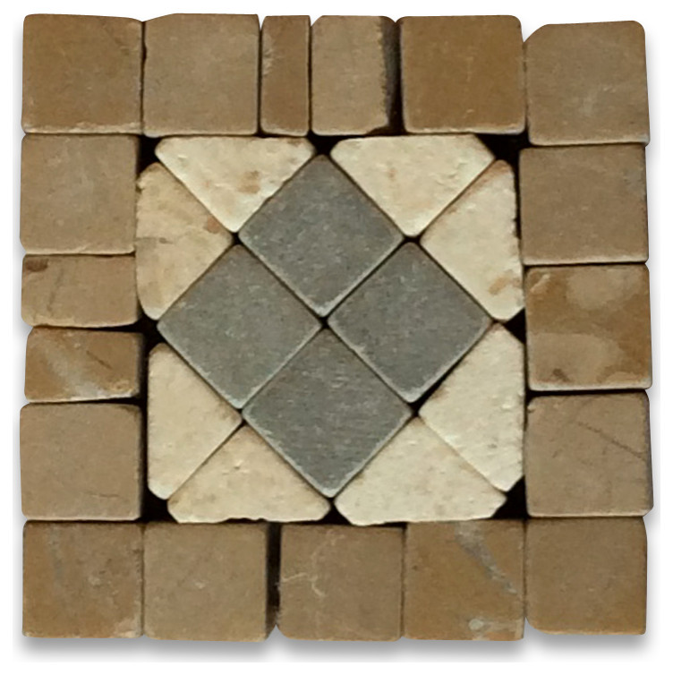 Marble Mosaic Border Accent Decorative Tile Greece 2x2 Tumbled, 1 piece ...
