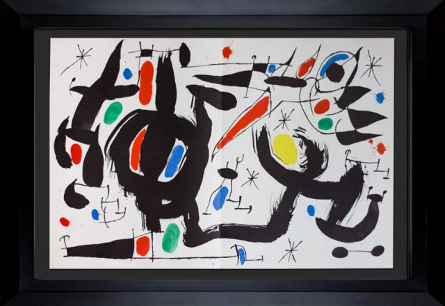 Joan MIRO Limited Ed. ORIGINAL Lithograph Double Color 1968 w/Frame ...