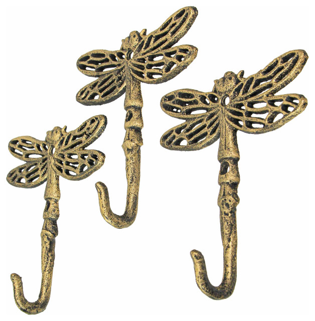 5 Inch Cast Iron Dragonfly Wall Hook Decorative Towel Hangers Coat Rack ...