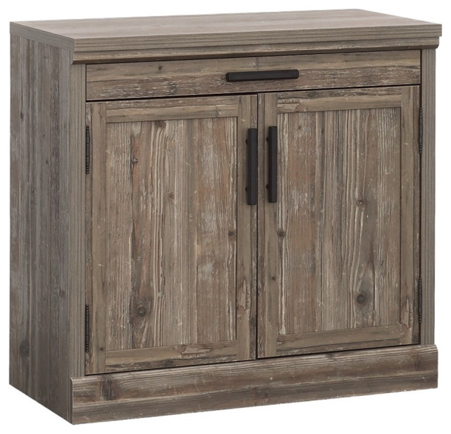 Pemberly Row Engineered Wood Library Base in Pebble Pine/Brown ...