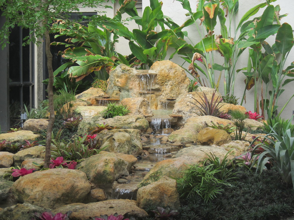 Medium Florida Cap Rock Waterfall in South Florida - Tropical ...