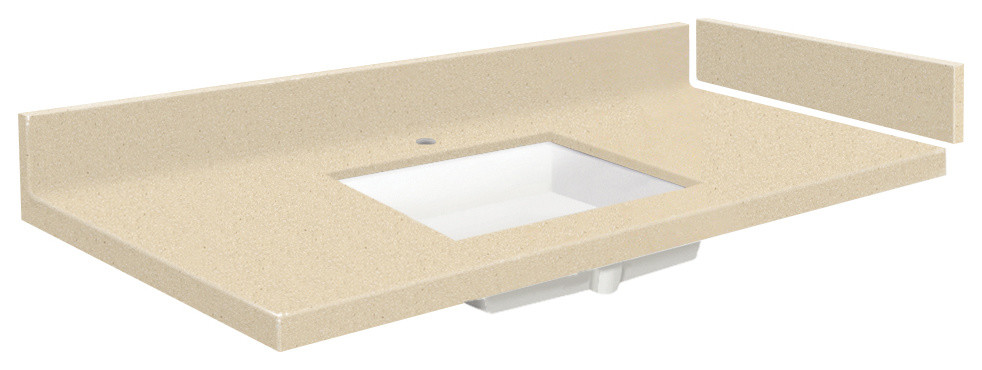 Transolid Vanity Top With Single Hole and Rectangular Undermount Sink ...