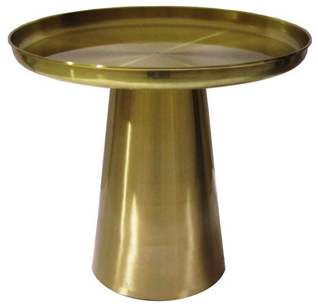 Emmanuele End Table Brushed Stainless Steel - Contemporary - Side ...