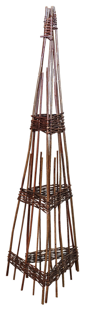Willow Foldable 3 Sided Obelisk, 60" - Rustic - Garden Trellises - by ...
