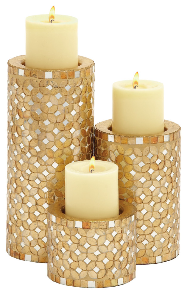 Glam Gold Metal Candle Holder 23897 - Contemporary - Candleholders - by ...