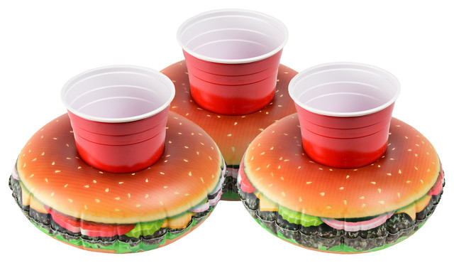 GoFloats Cheeseburger Drink Float, 3 Pack - Contemporary - Pool Toys ...