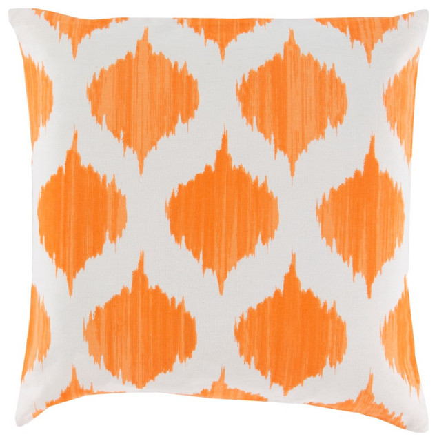 Ogee by Surya Pillow Cover, Bright Orange/Khaki, 18' x 18 ...