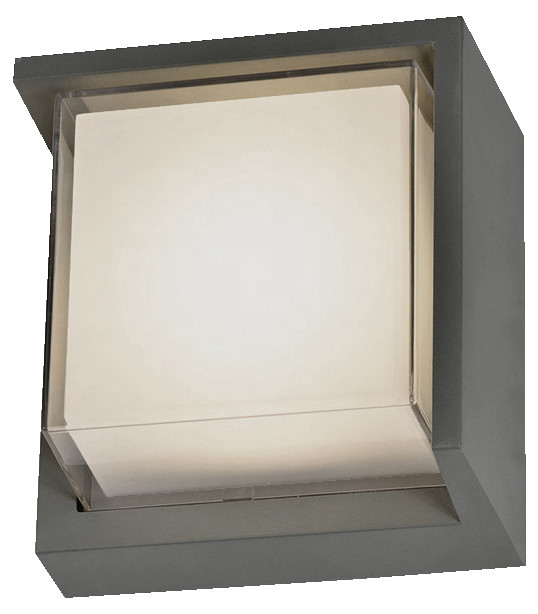 Geo LED Wall Fixture, Silica/Matte Black - Transitional - Outdoor Wall ...