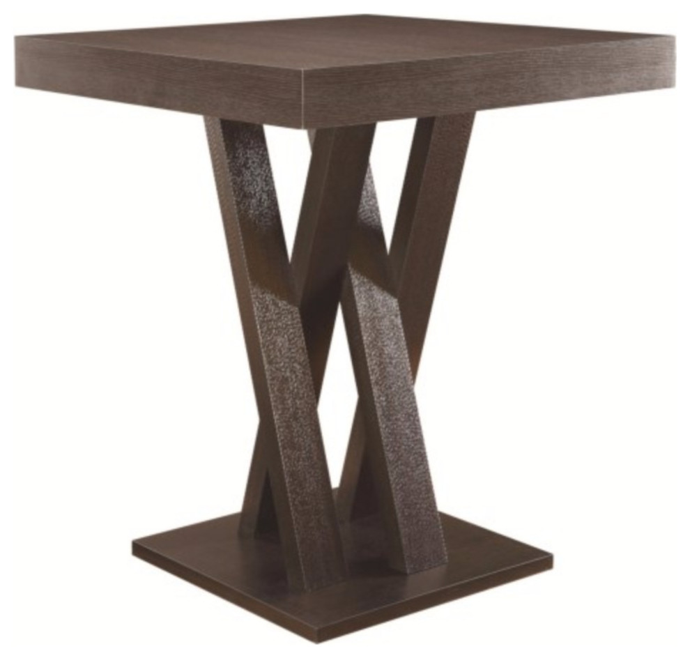 Modern Style Wooden Counter Height Table, Brown - Transitional - Indoor ...