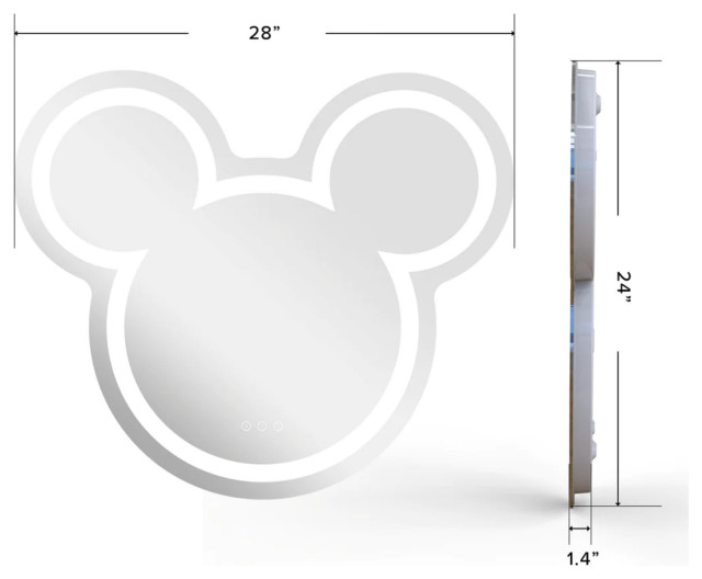 Mickey Mouse LED Wall Mirror - Modern - Makeup Mirrors - by Impressions ...