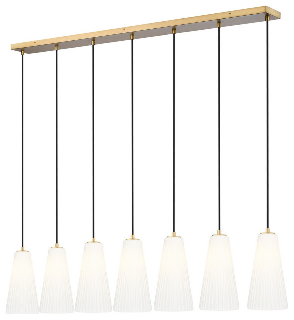 Farrell Seven Light Linear Chandelier in Modern Gold - Transitional ...