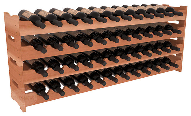 48-Bottle Scalloped Wine Rack, Redwood - Contemporary - Wine Racks - by ...