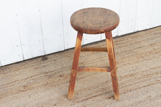 Distressed Chinese Wooden Stool - Asian - Accent And Garden Stools - by ...