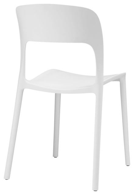 Modern Contemporary Dining Chair, White Plastic - Scandinavian - Dining ...