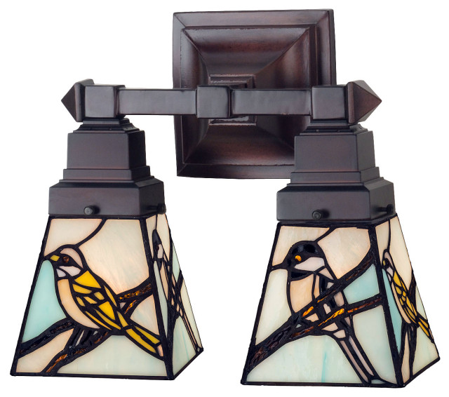 Meyda Tiffany 98519 Backyard Friends 2 Light 12"W Bathroom Vanity ...