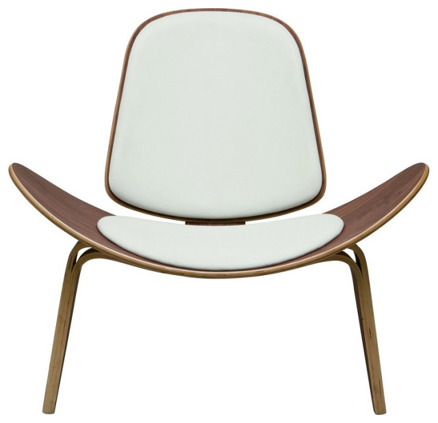 Shell Lounge Chair, White - Midcentury - Armchairs And Accent Chairs ...