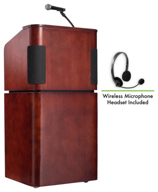 Oklahoma Sound Veneer Series Wood Combo Sound Lectern in Mahogany ...