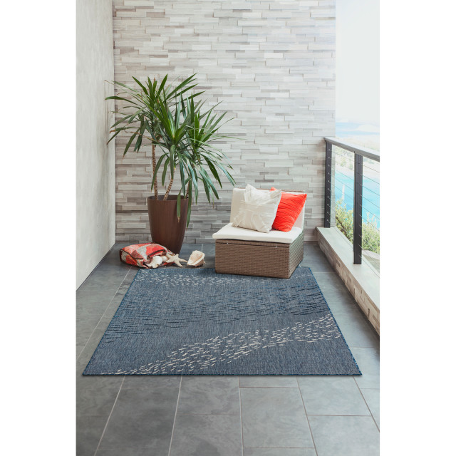 Carmel School Of Fish Indoor/Outdoor Rug, 7'10"x9'10" - Beach Style ...