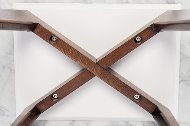 Cima 12"x21"Rectangular Italian Carrara White Marble Side Table with ...