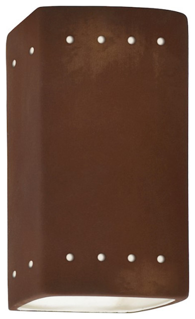 Justice Ambiance 1-Light 5" ADA Outdoor Sconce, Open Top/Bottom, LED ...