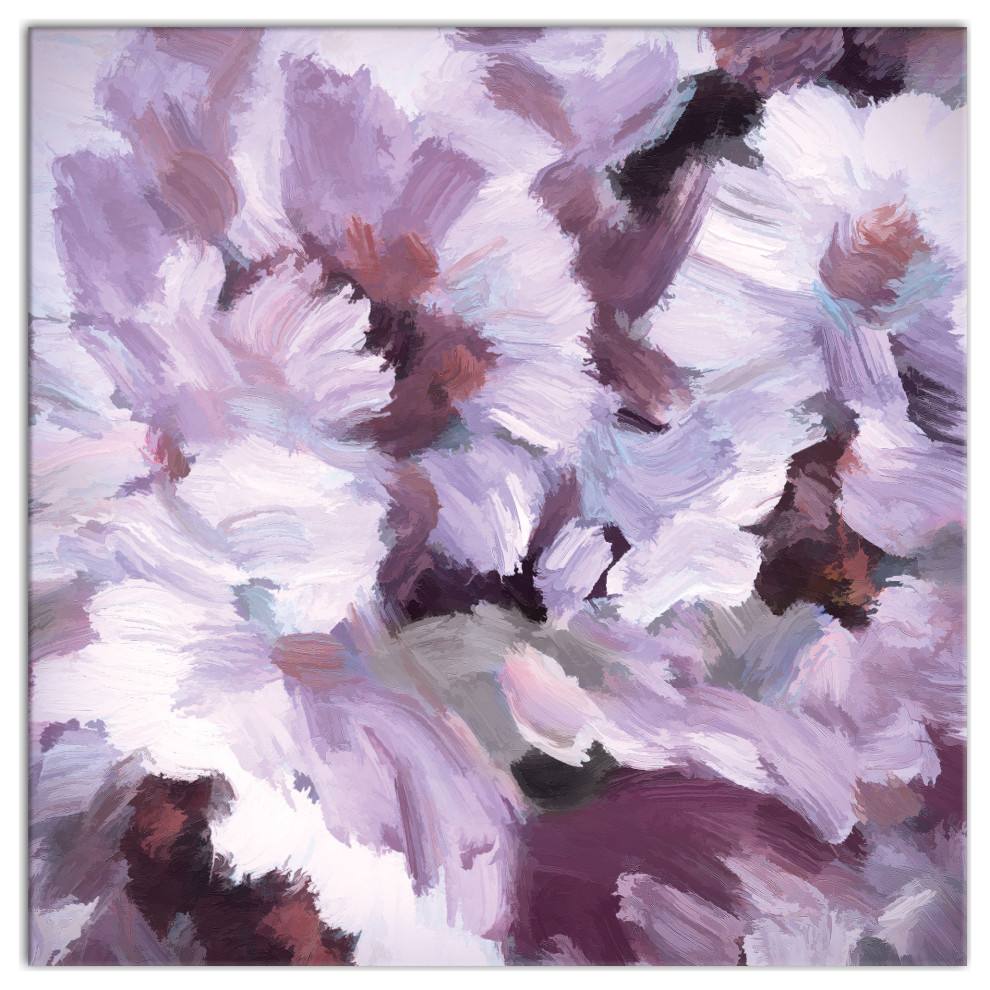 Soft Floral Abstract Lilac Bush 16x16 Canvas Wall Art, 16x16 ...