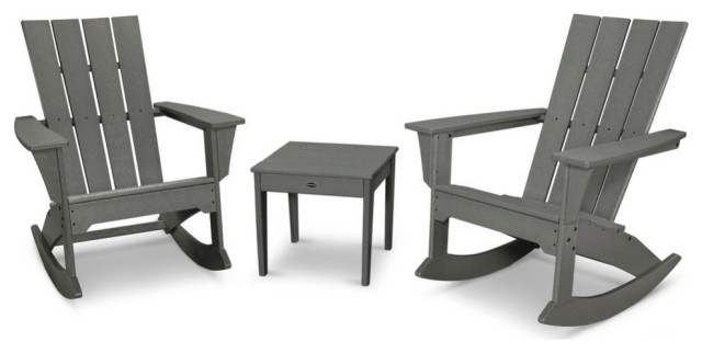 Polywood Quattro 3-Piece Rocker Set - Transitional - Outdoor Lounge ...