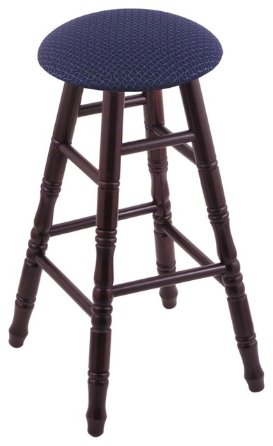 Holland Bar Stool, Maple Round Cushion Bar Stool, Turned Legs, 18"x18 ...