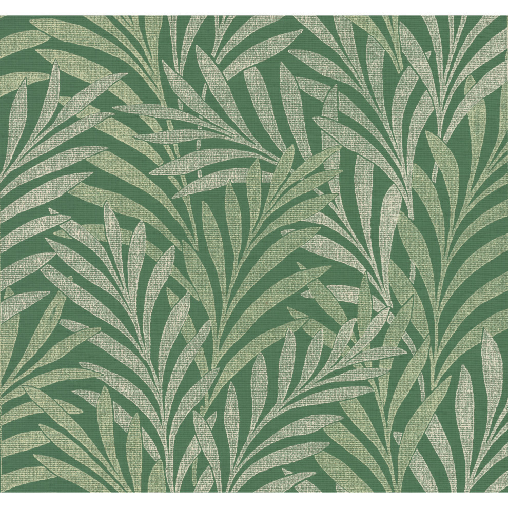 Green Tea Leaves Stripe Wallpaper - Contemporary - Wallpaper - by York ...