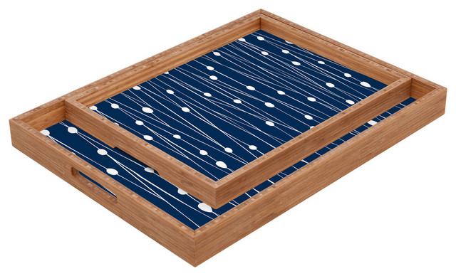 Heather Dutton Rectangular Tray, Navy, Large - Contemporary - Serving ...