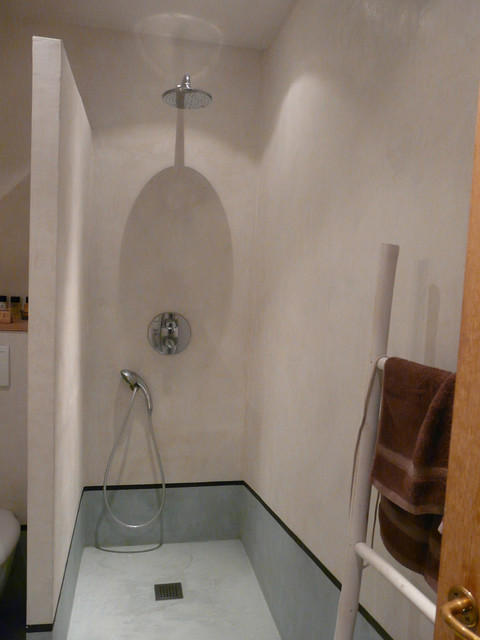 réalisation de "béton teinté" (enduit ciment décoratif lissé ...