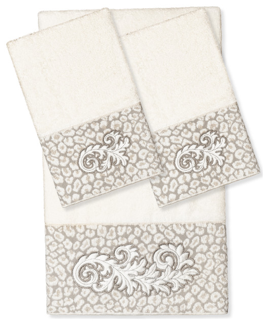 Linum Home Textiles Turkish Cotton April 3-Piece Embellished Towel Set ...