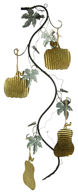 Metallic Gold Fall Harvest Metal Art Wall Sculpture, Large ...