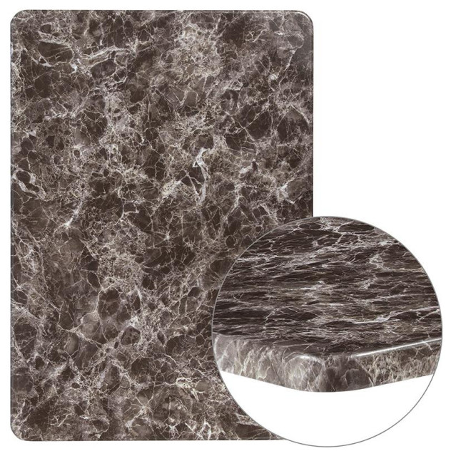 30x42 Rectangular Laminate Table Top, Gray Marble - Contemporary ...
