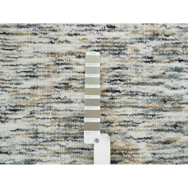 Earth Tone Colors Hand Loomed Modern Striae Design Wool Square Rug 6'2 ...