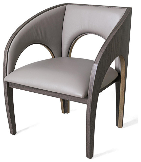 Arches Dining Chair, Grey Leather - Transitional - Dining Chairs - by ...
